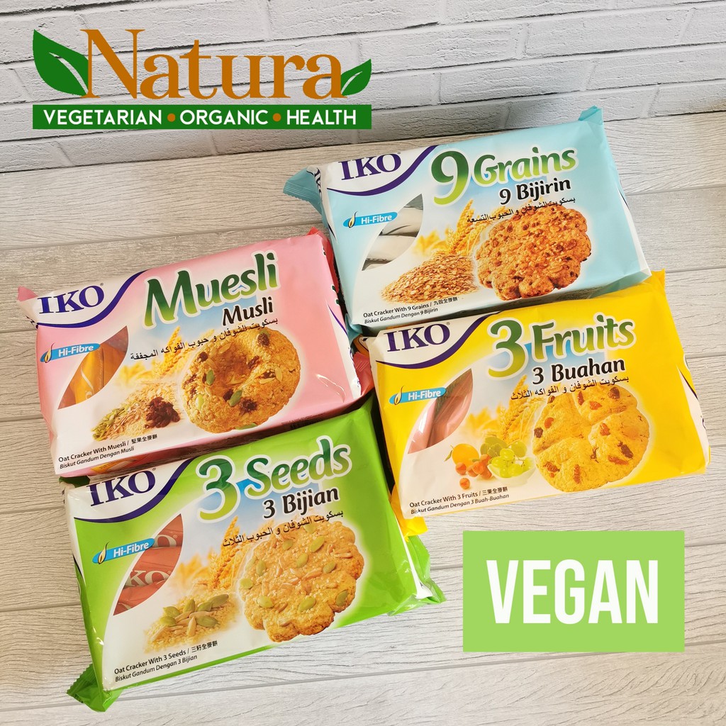 Jual Iko Biscuit 178gr Oat Cracker Biskuit Gandum Vegetarian Vegan ...