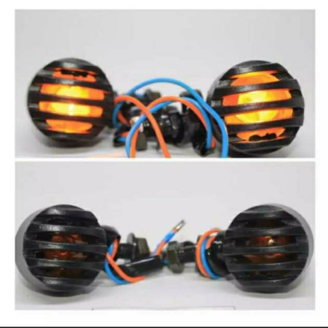 Jual Sepasang Lampu sen grill japstyle bahan tebal tiger gl scorpio ...