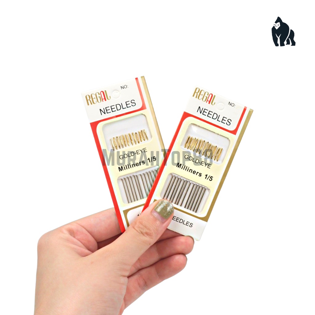 Jual Jarum Jahit Tangan Regal 1/5 isi 12 Warna Emas / Gold Eye Miliners ...