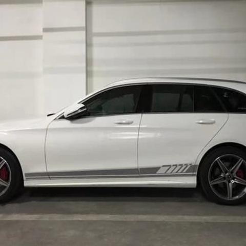 Jual Car Sticker Racing Stripe Body Side Skirt For Benz C Class W205 ...