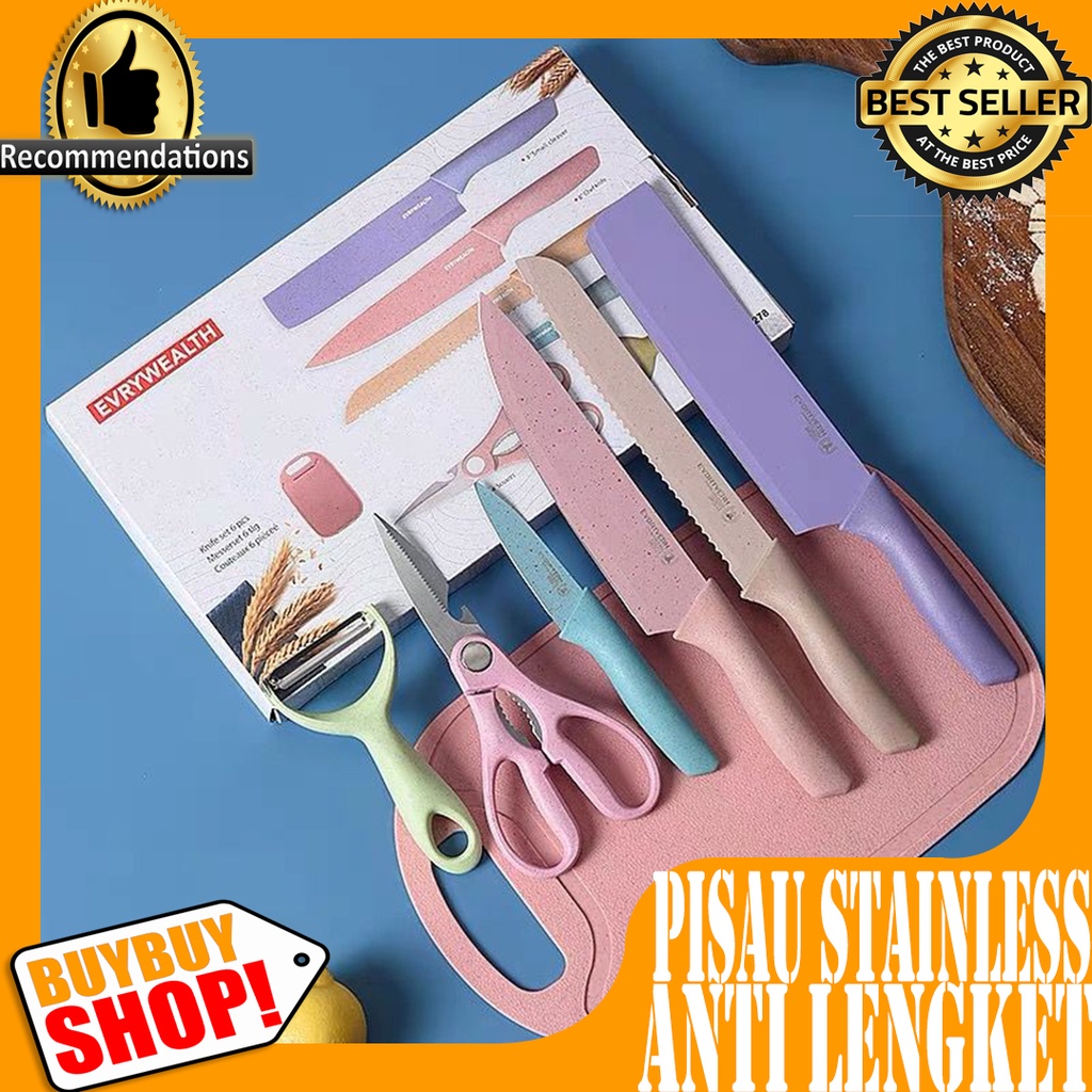 Jual Pisau set 6 pcs - Pisau Set Stainless Dilapis Anti Lengket ...