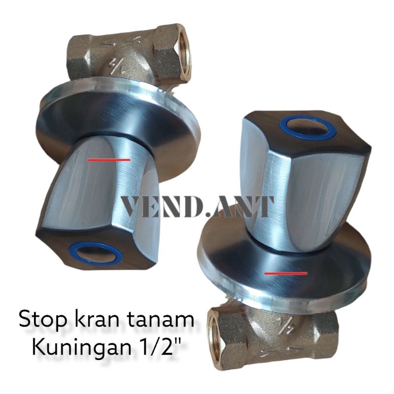 Jual stop kran tanam 1/2 inchi kuningan / kran shower tanam / kran ...
