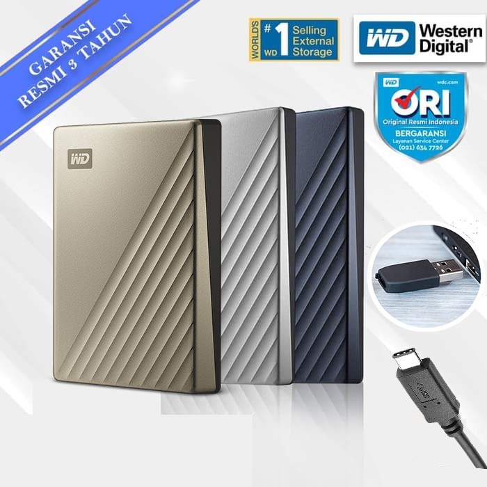 Jual Harddisk eksternal WD MY PASSPORT ULTRA USB-C 2TB hdd external 2 TB | Shopee Indonesia