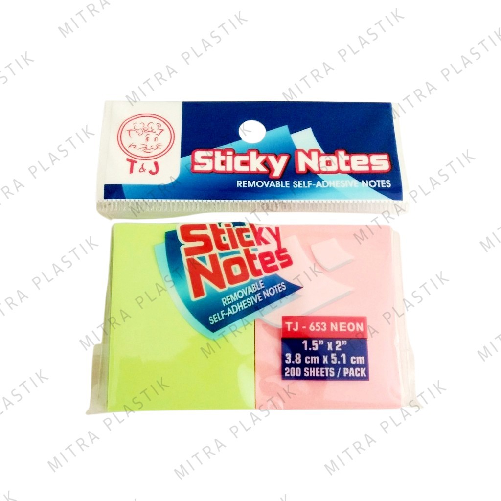 Jual Sticky Notes TJ 653 Neon Memo Tempel Stick Penanda Halaman Kecil ...