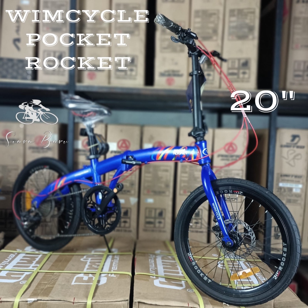 Jual SEPEDA LIPAT WIMCYCLE 20 INCH FOLDING POCKET ROCKET | Shopee Indonesia
