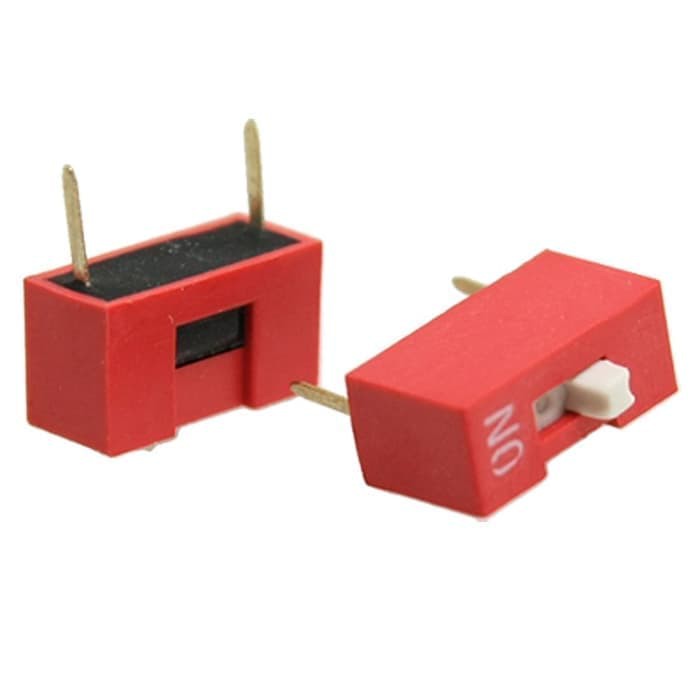 Jual SLIDE DIP switch 1p 1 pin red color 2 pin 2p kaki 2.54mm warna merah | Shopee Indonesia