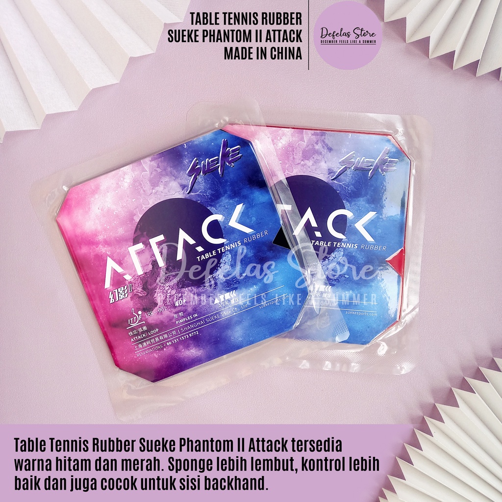 Jual Rubber Sueke Phantom II Attack Table Tennis Karet Pingpong ...