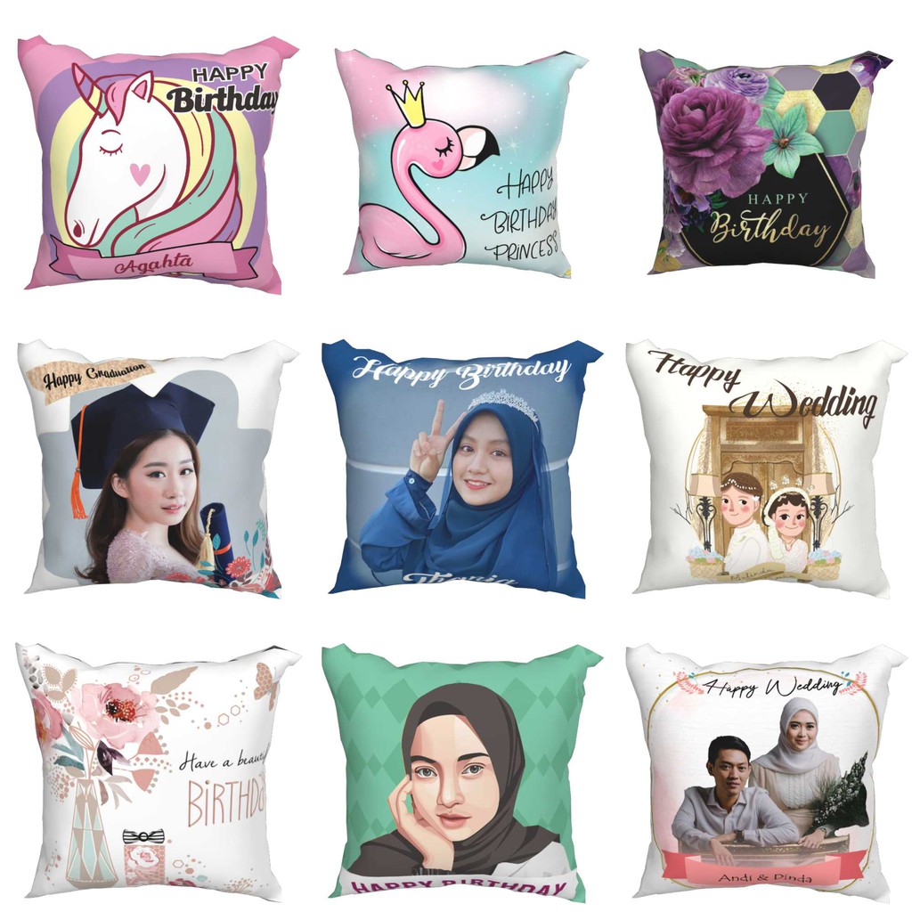Jual Bantal Custom Bantal foto Printing Cetak Hadiah Kado Ucapan #1 ...