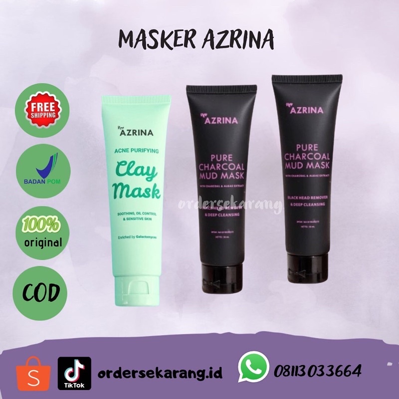 Jual Azrina Clay mask / Azrina Acne Purifying Clay Mask / Azrina Pure ...