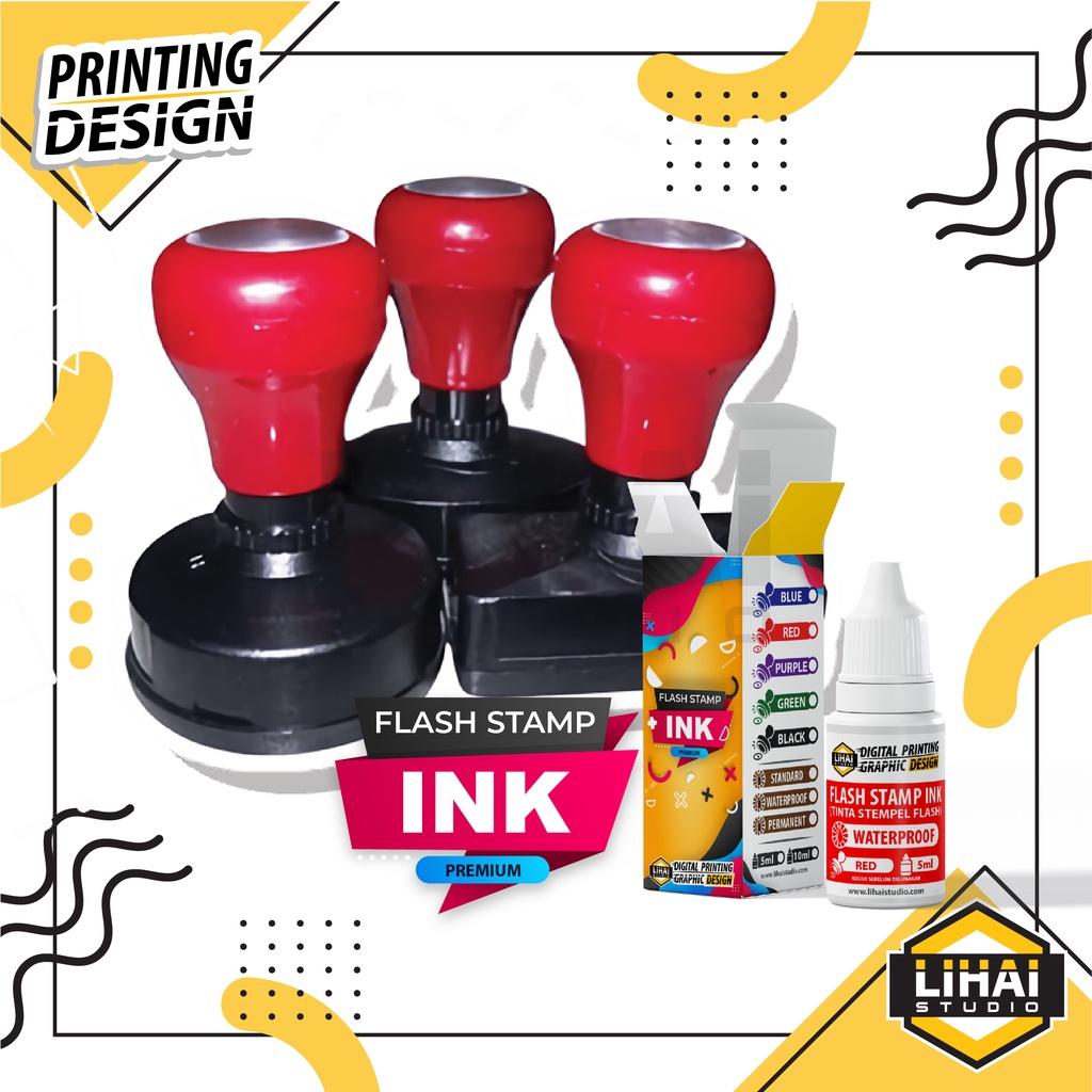 Jual Custom Free Design Cetak Stempel Flash Otomatis Standar 1 Warna ...