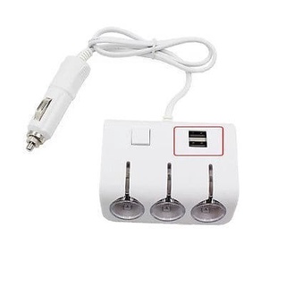 Jual Car Lighter Socket Adaptor USB Charger Splitter 3 Slot Cabang ...