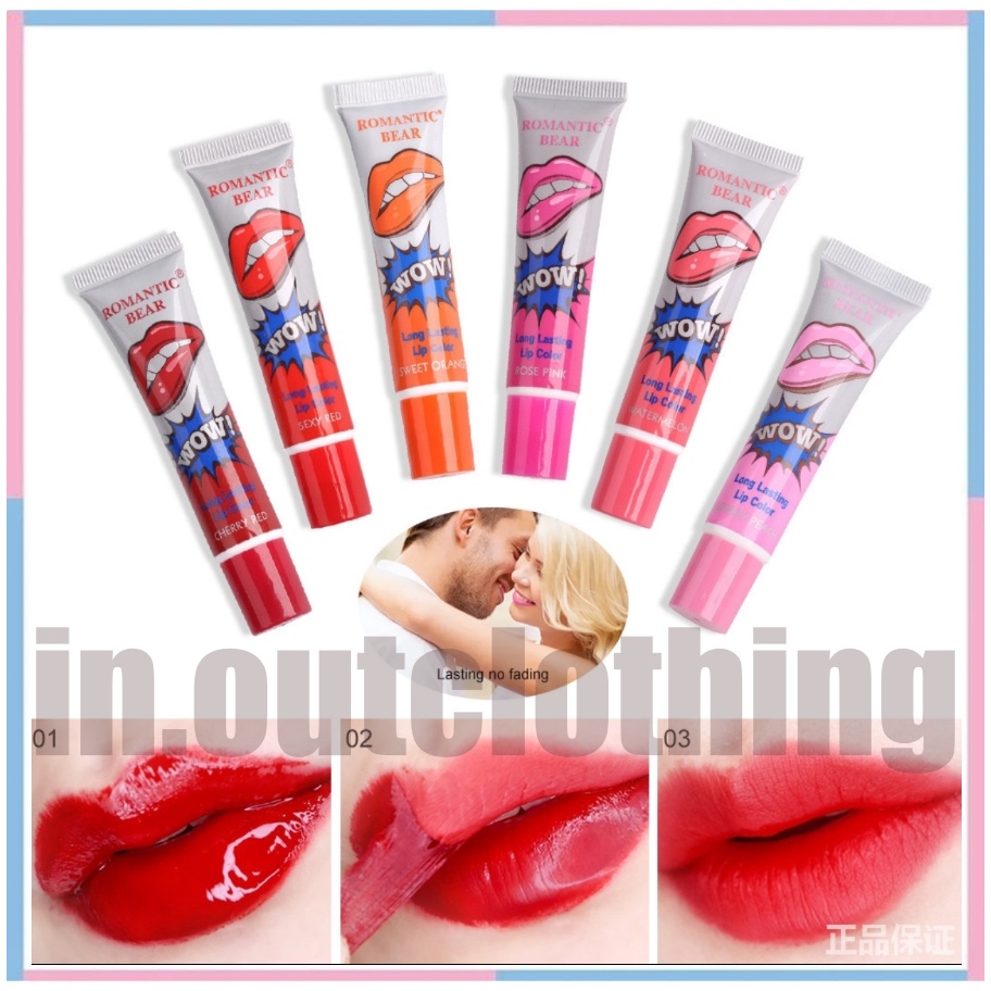 Jual Romantic Bear Lips Tatto / Lip Color / Lip Tint Peel Off Anti ...