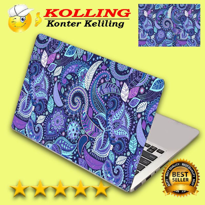 Jual Garskin Laptop logo art abstrak bunga ungu Skin Laptop Stiker ...