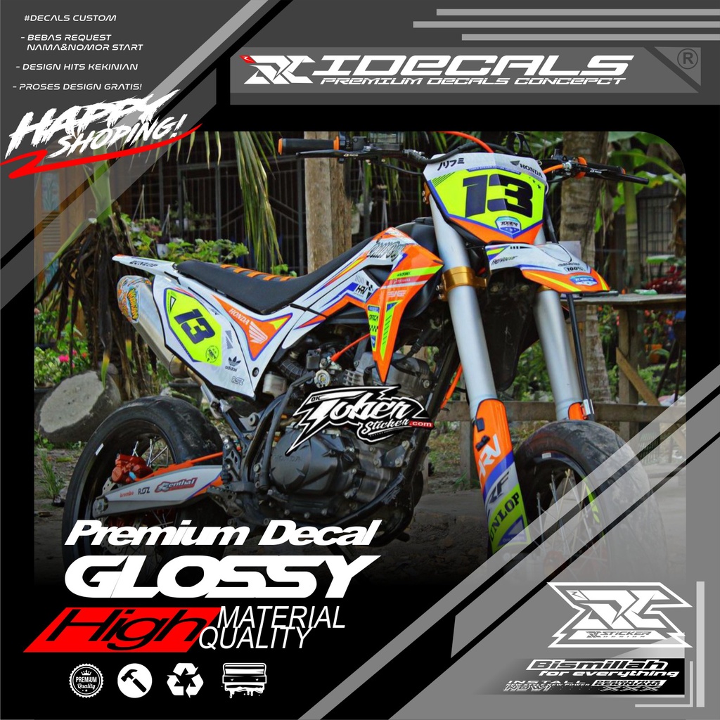 Jual 00161 sticker decals fullbody honda crf 150L KOMBINASI warna ...