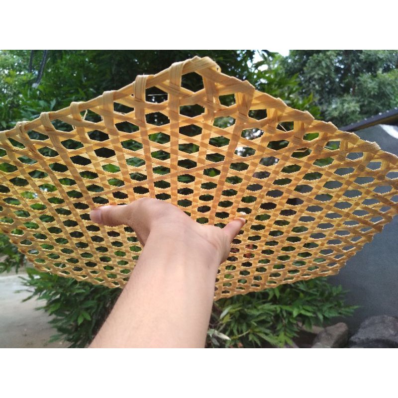 Jual alas piring anyaman bambu segi enam 30cm | Shopee Indonesia