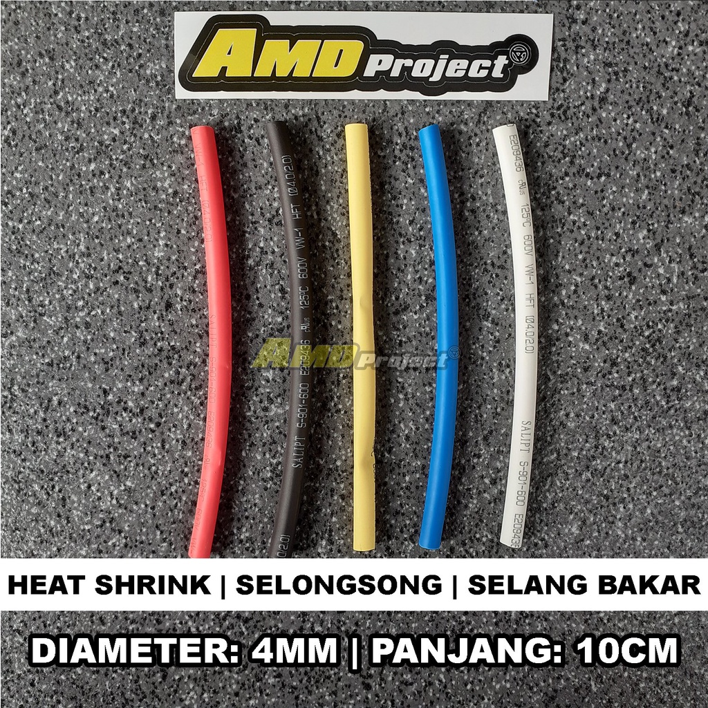Jual Heat Shrink Diameter 4mm 4 mm Selang Bakar Selongsong Panjang 10 ...