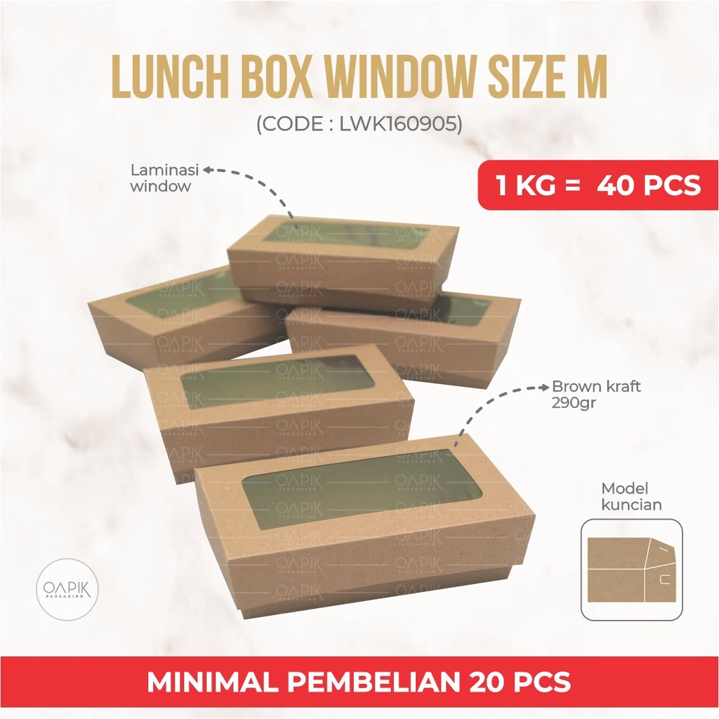 Jual LUNCH BOX WINDOW M, Kemasan Makanan, Packaging Makanan, Dus ...