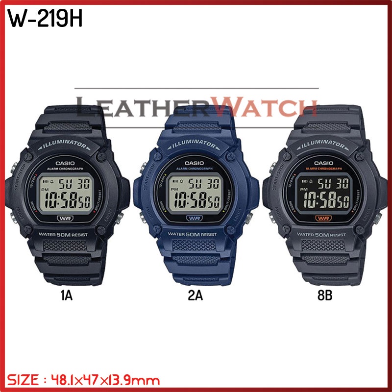 Jual Casio W-219H : Jam Tangan Pria - Digital - Original | Shopee Indonesia