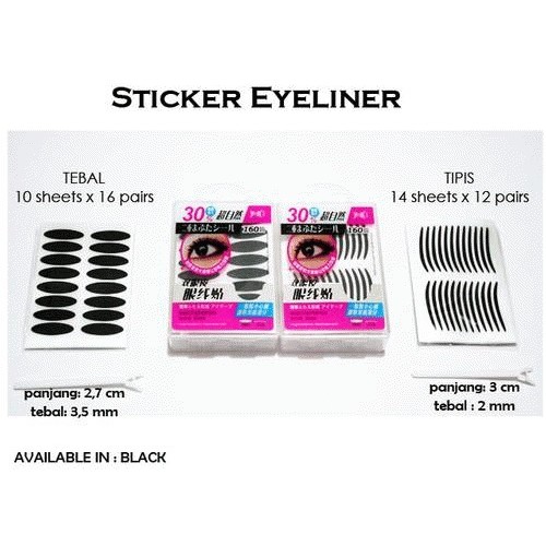 Jual Stiker mata hitam tebal - tipis / scott eyeliner / sticker eyelid ...