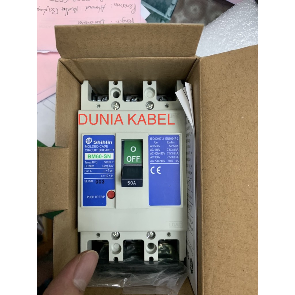 Jual MCCB Shihlin BM60-SN 220V 380V 3P 3 Pole 50A 50 Ampere | Shopee Indonesia