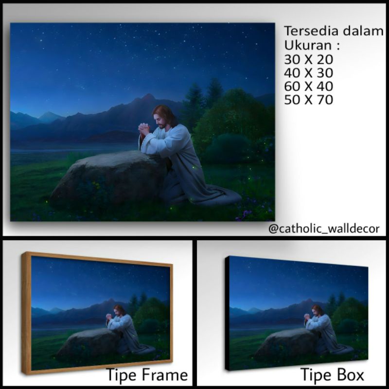 Jual Hiasan dinding Rohani Kristen Katolik Tuhan Yesus berdoa di Taman ...