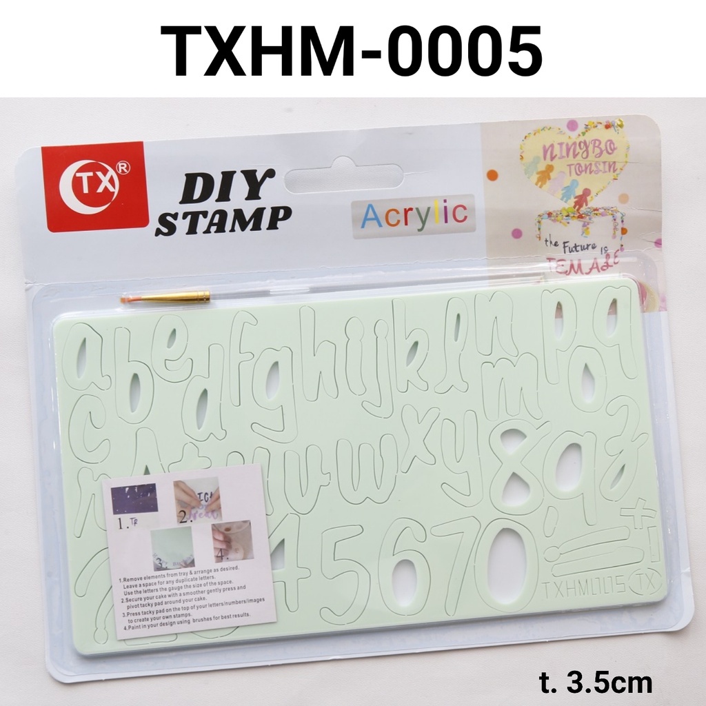 Jual TXHM-0005 CETAKAN FONDANT STAMP STEMPEL AKRILIK HURUF KECIL ANGKA ...