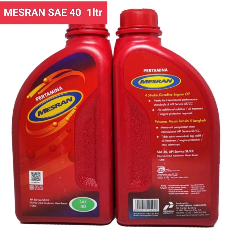 Jual OLI MESIN PERTAMINA MESRAN SUPER SAE 20W-50 & SAE 40 1L | Shopee ...