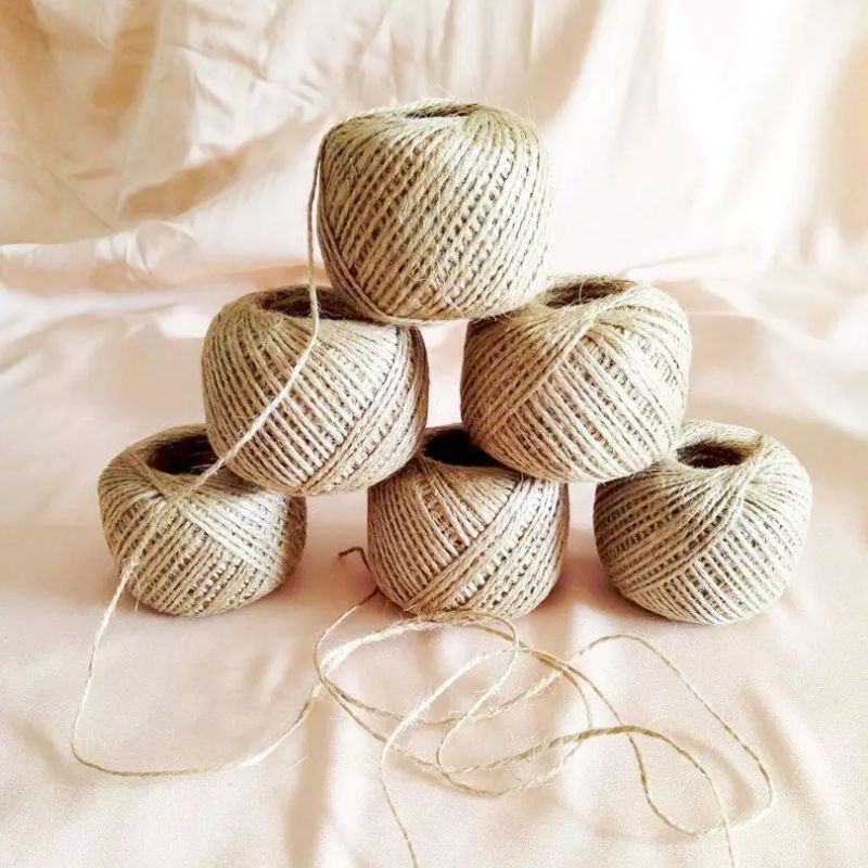 Jual TALI RAMI/TALI GONI/HEMP ROPE 2PLY HARGA PER 5 METER | Shopee ...