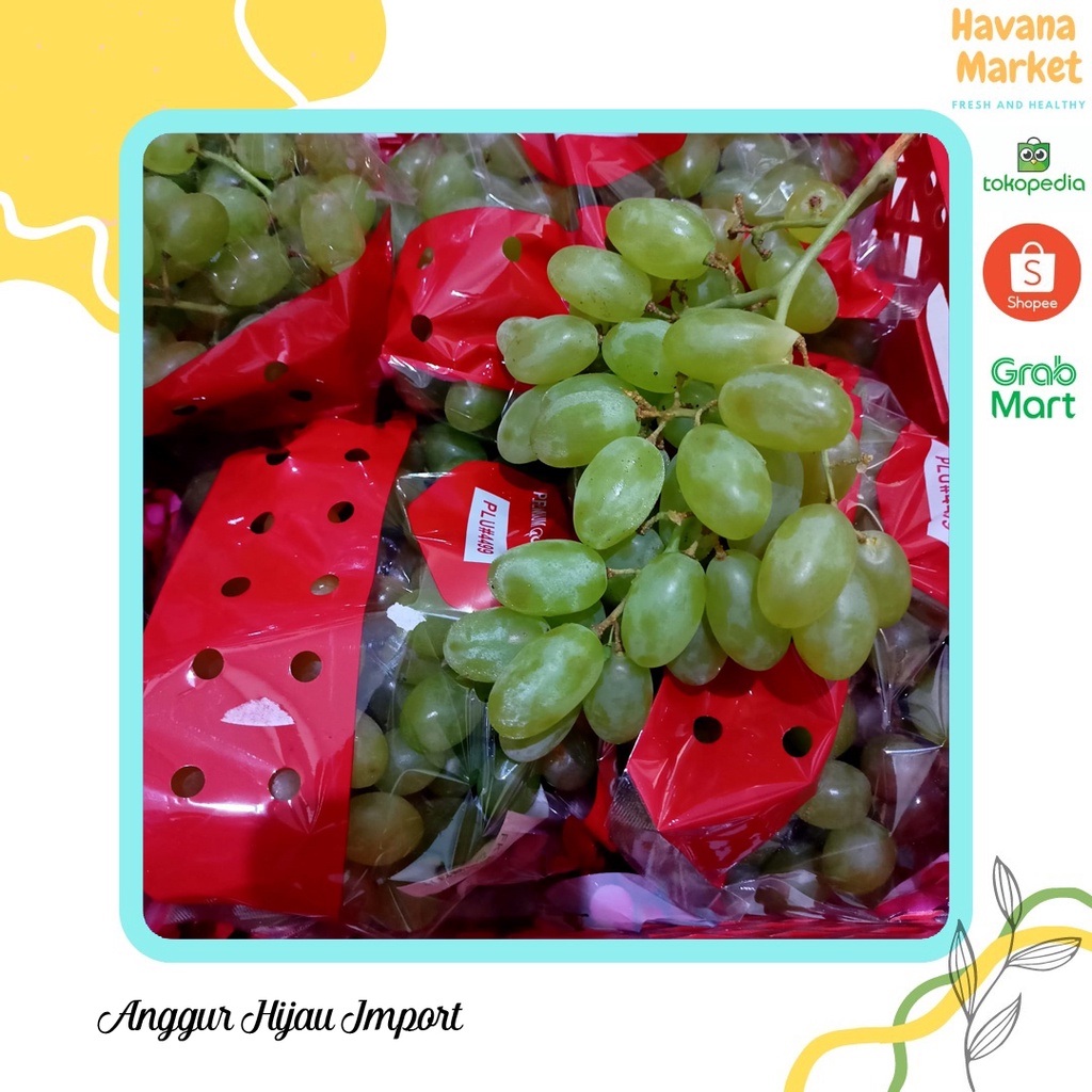 Jual Anggur Hijau Seedless RRC ( Sameday / Instan ) | Shopee Indonesia