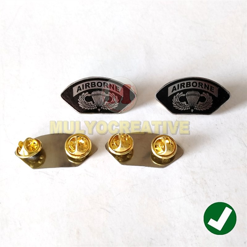 Jual Pin Bros Logo Airborne Warna Hitam Pin Atribut Penerjun Payung ...