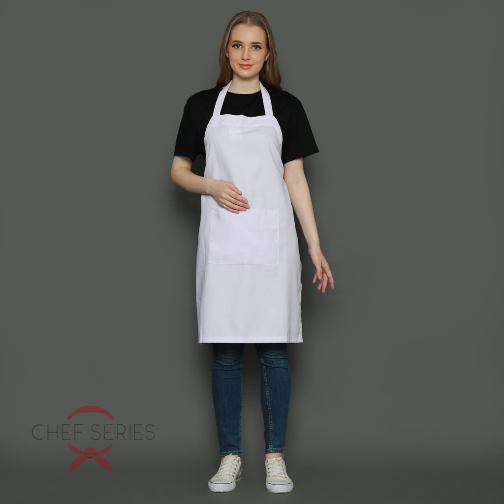 Jual Chef Series Basic Full Panjang Apron - Putih | Shopee Indonesia