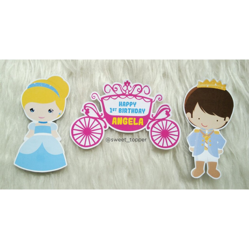 Jual Topper Cinderela pangeran dan kereta untuk hiasan cake | Shopee ...