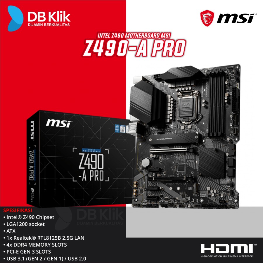 Jual Motherboard MSI Z490A PRO - MB MSI Z490 A Pro | Shopee Indonesia