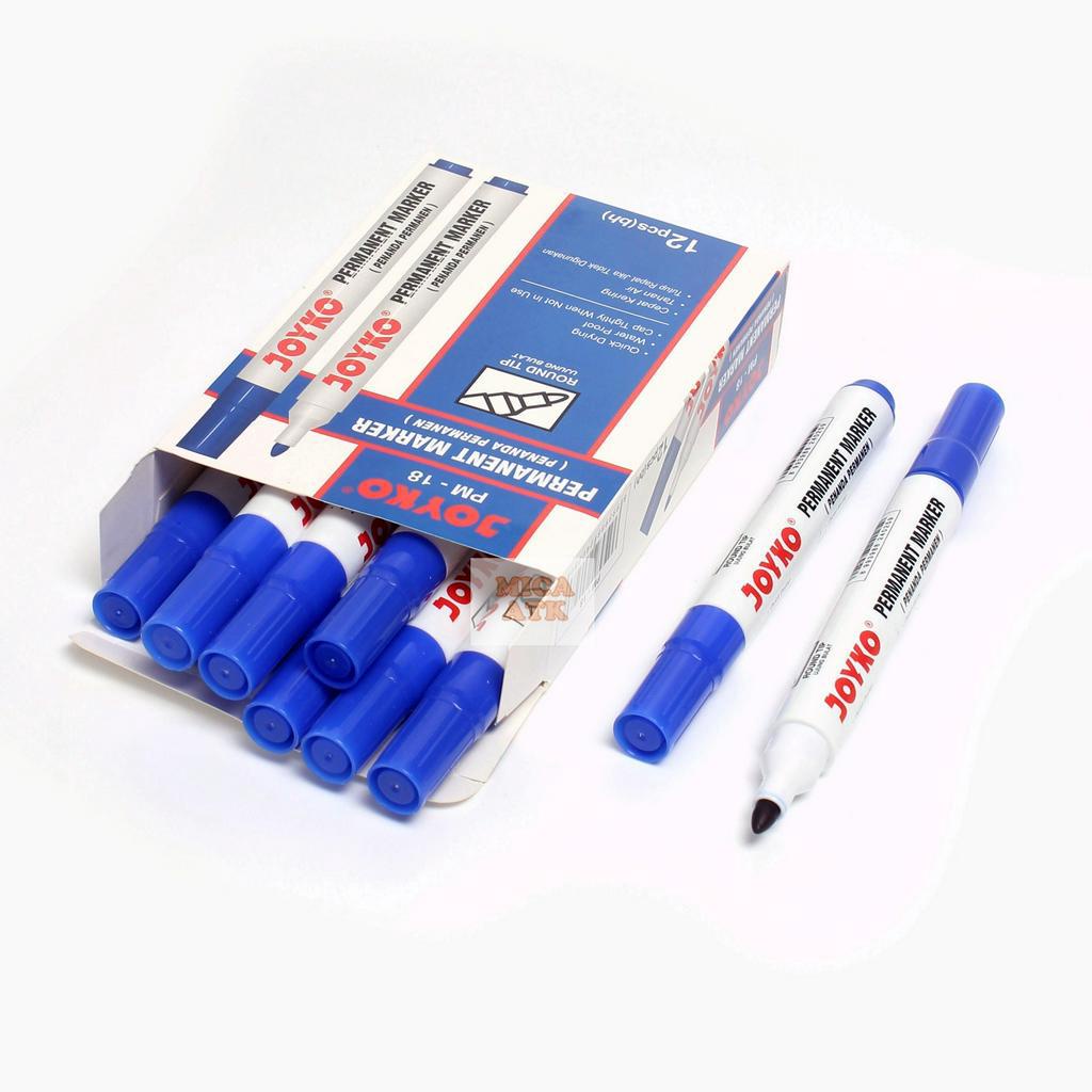 Jual JOYKO Spidol Permanent Marker PM-18 Biru [ ECER ] | Shopee Indonesia