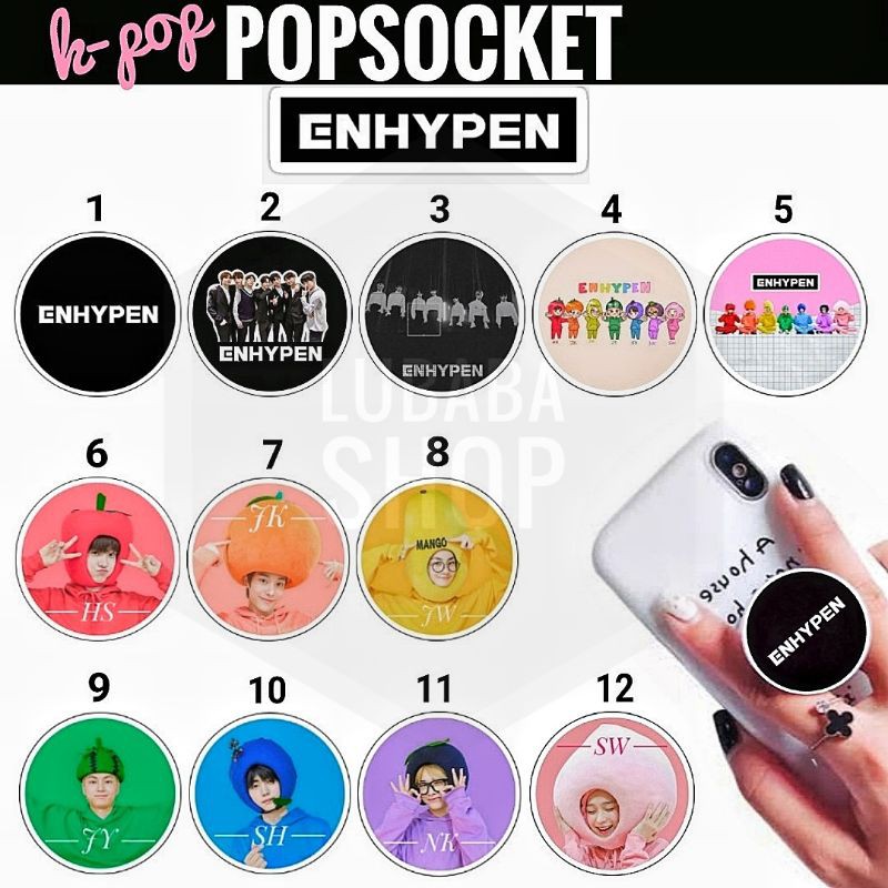 Jual POPSOCKET KPOP BEBAS PILIH MOTIF KPOP ENHYPEN NO 1-12 / POP SOCKET ...