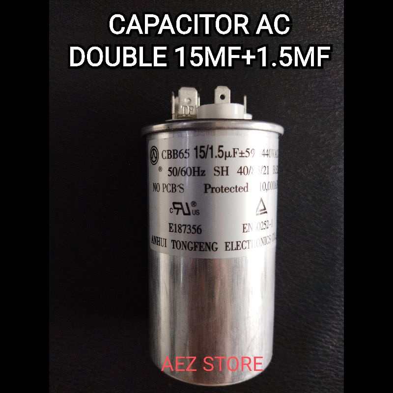 Jual kapasitor ac capacitor ac panasonic 15+1.5 panasonic original ...