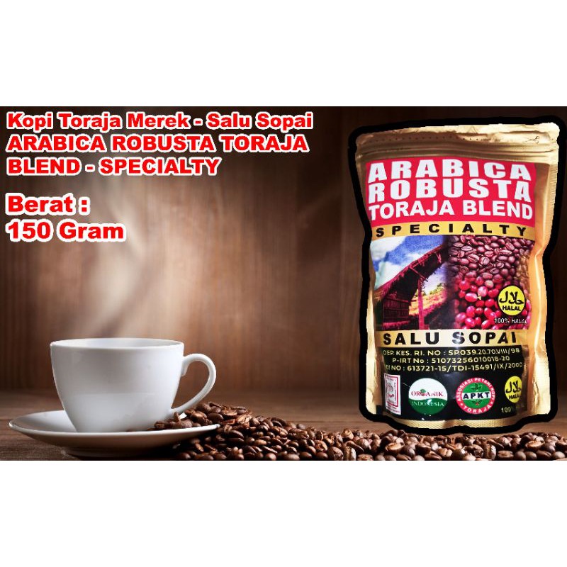 Jual KOPI ARABICA ROBUSTA TORAJA BLEND SPECIALTY 150 GRAM | Shopee ...