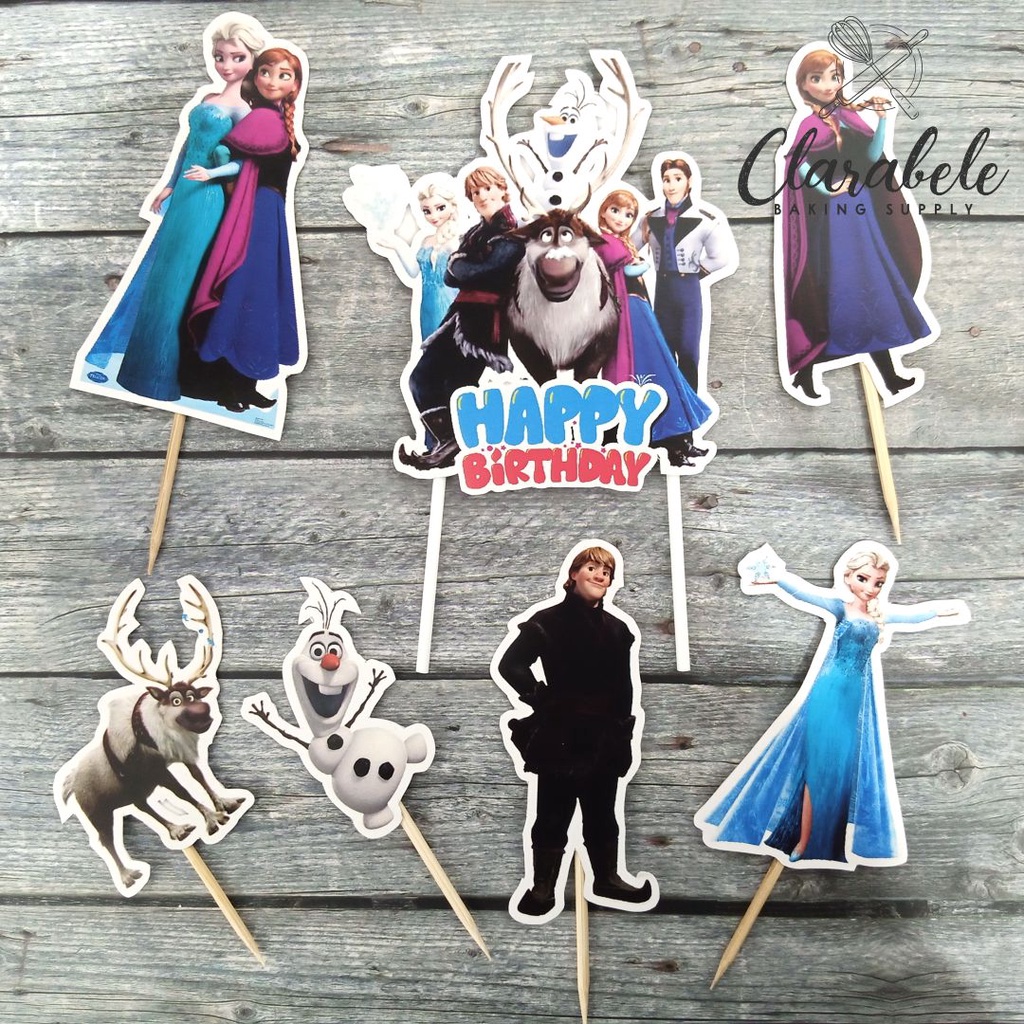 Jual Cake Topper Kertas Frozen/Hiasan Kue Frozen/Tusukan Kue Frozen ...