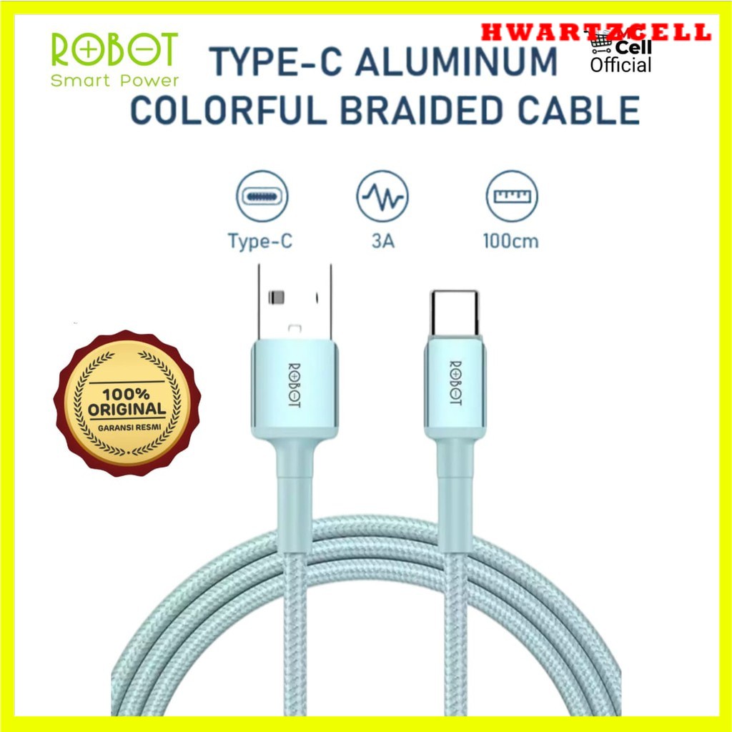 Jual Kabel Data ROBOT RSC100 3A Type-C 100cm FAST CHARGING - Original ...