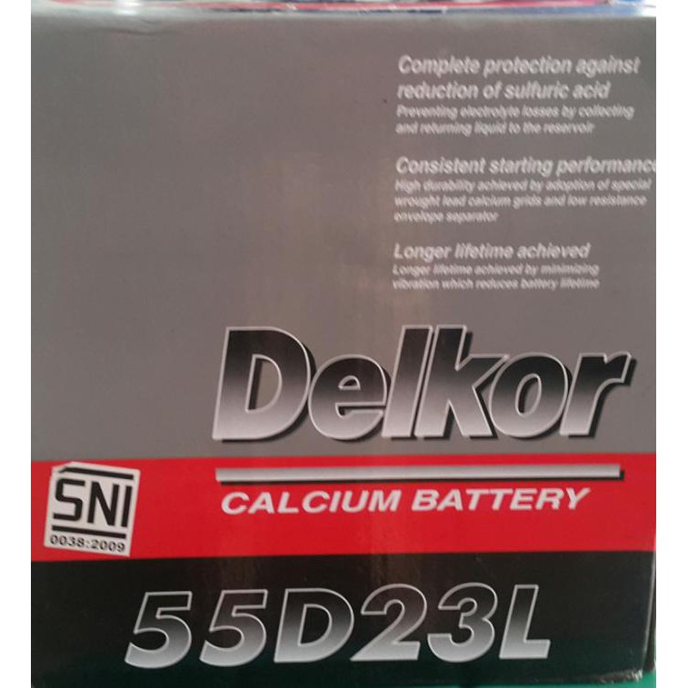 Jual Aki mobil delkor | accu mobil 55D23L | Shopee Indonesia