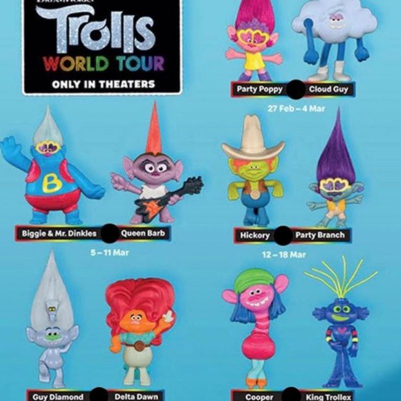 Jual Mainan Happy Meal Trolls World Tour - Party Branch | Shopee Indonesia