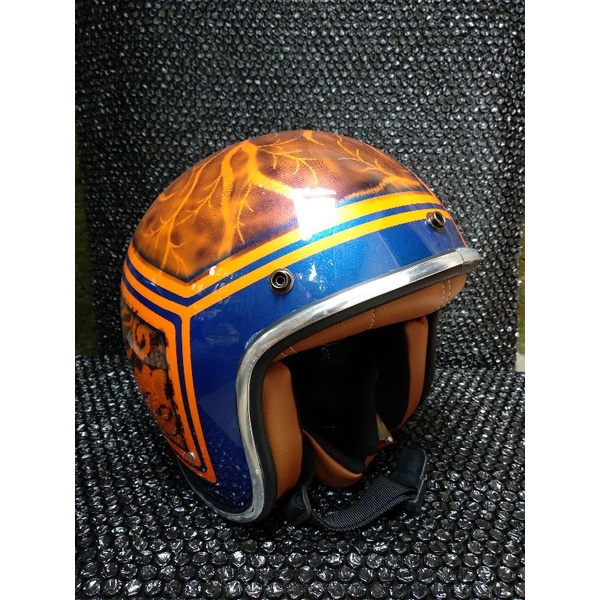 Jual Helm halface custom // helm cutom motif batik // helm custom murah ...