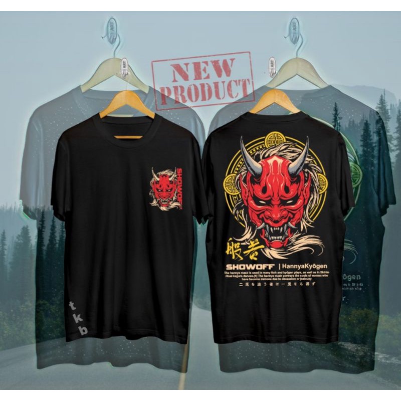 Jual Baju kaos distro pria hitam lengan pendek samurai topeng kanji ...