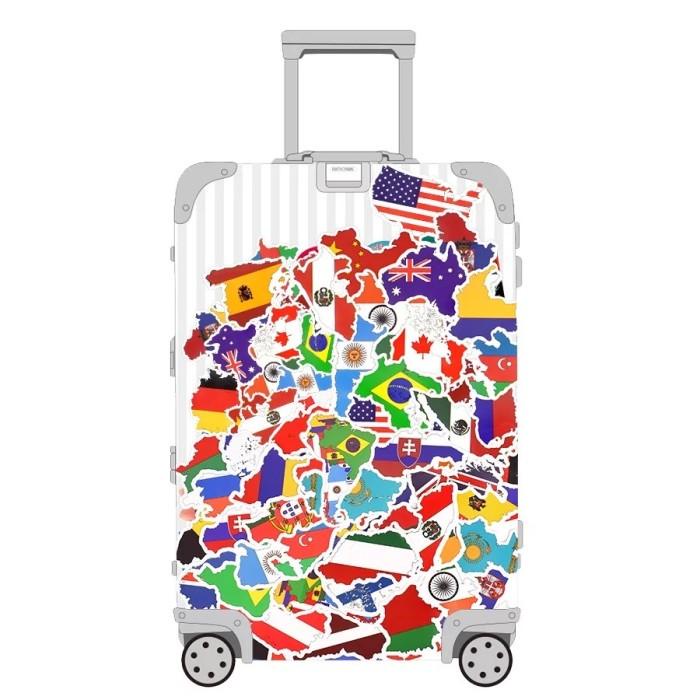 Jual Stiker Koper / Sticker Luggage 50 Pcs Design National Flag Map ...