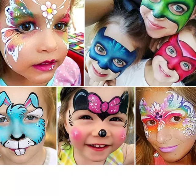 Jual 12 Warna Face Painting Body Painting DIY Face Make Up Cat Wajah ...