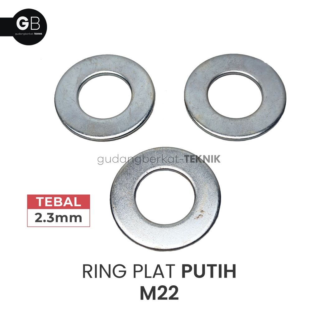Jual RING PLAT M22 PUTIH TEBAL / WASHER PLATE / RINGPLAT 22MM GALVANIS ...