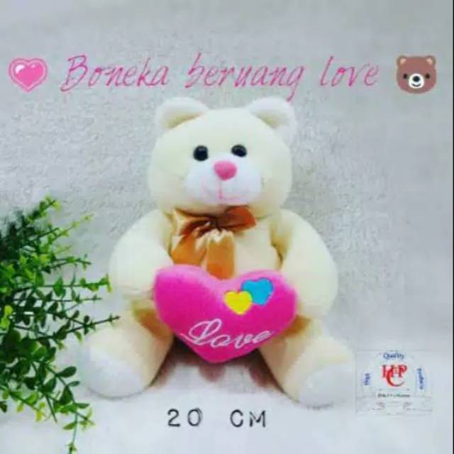 Jual Boneka teddy bear love pink | Shopee Indonesia