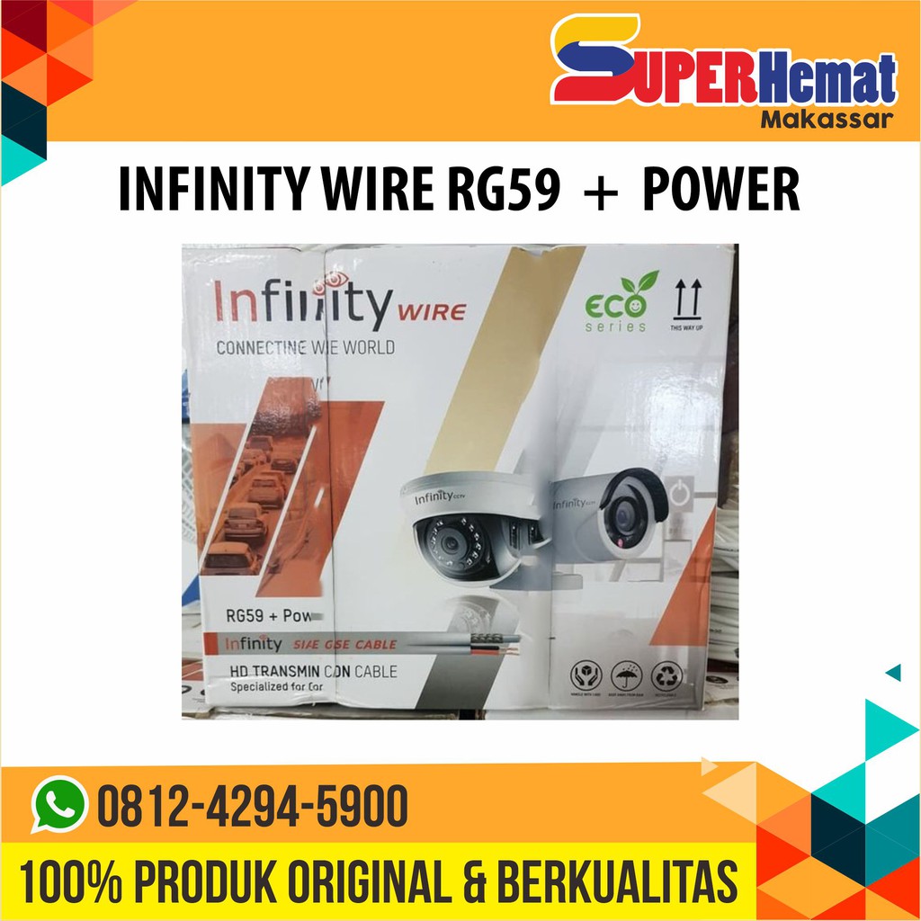 Jual KABEL CCTV INFINITY WIRE RG59 + POWER | Shopee Indonesia