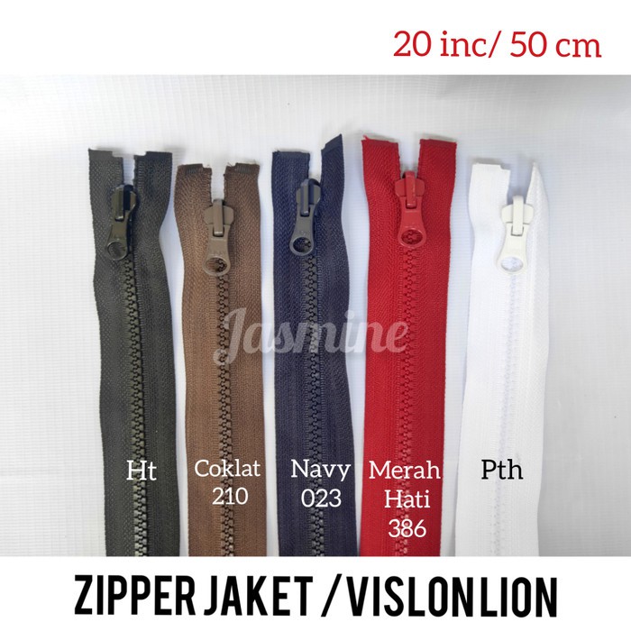 Jual (LUSIN) Zipper Jaket Vislon LION 20 inc (50cm)/ Resliting bolak-balik | Shopee Indonesia
