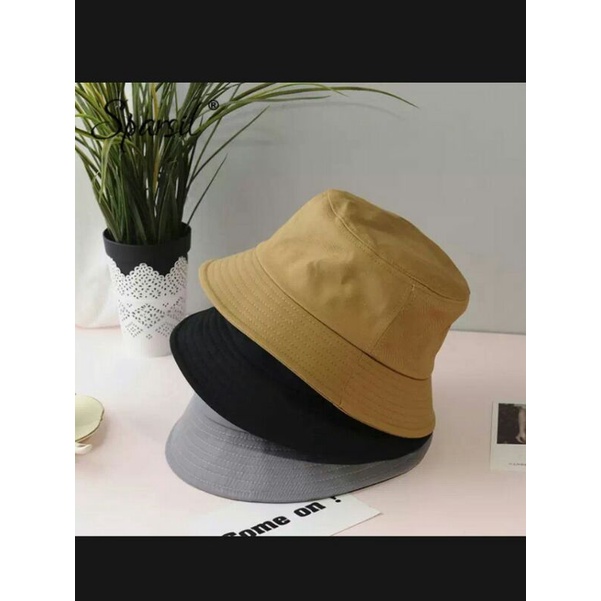 Jual topi bucket satu warna | Shopee Indonesia